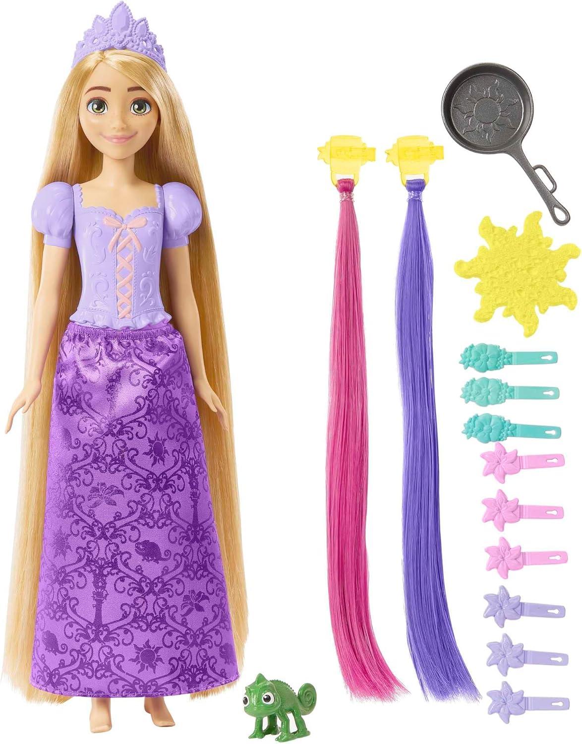 Mattel Disney Princess Rapunzel Fashion Doll with 2 Color-Change Hair ...