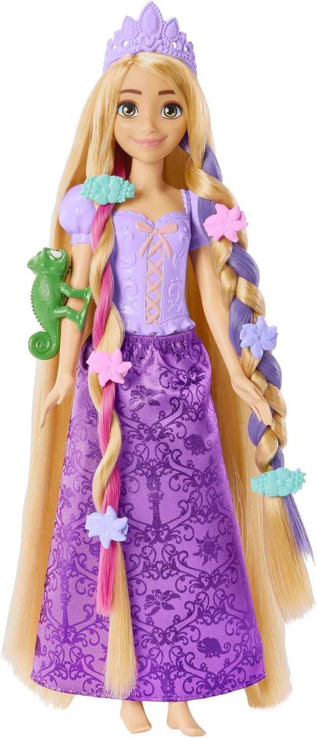 Mattel Disney Princess Rapunzel Fashion Doll with 2 Color-Change Hair ...