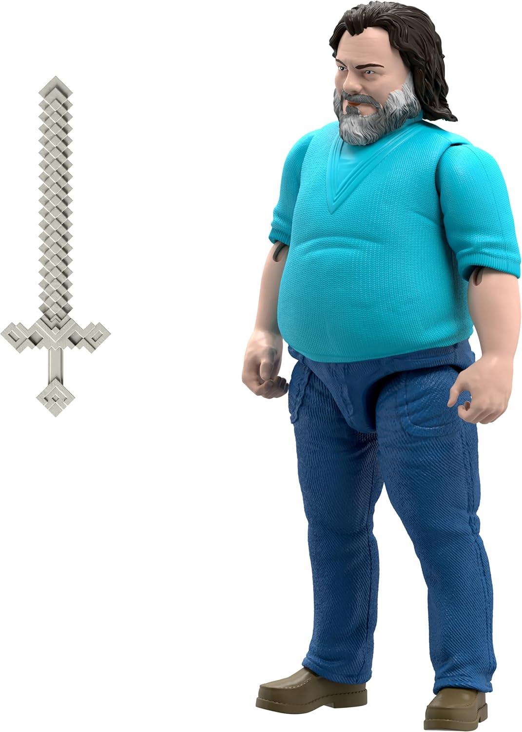 Mattel Minecraft Large-Scale Action Figure, 12-inch Posable Steve Toy ...